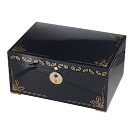 Oro Black Fingerprint Lock Humidor | Famous Smoke