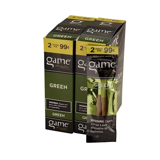 Game Green Natural Leaf Cigarillos (4 1/4" x 28) | Famous Cigars