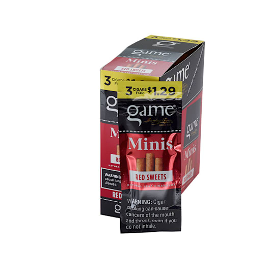 Game Red Sweets Mini Cigarillos (3 1/2" x 28) | Famous Cigars