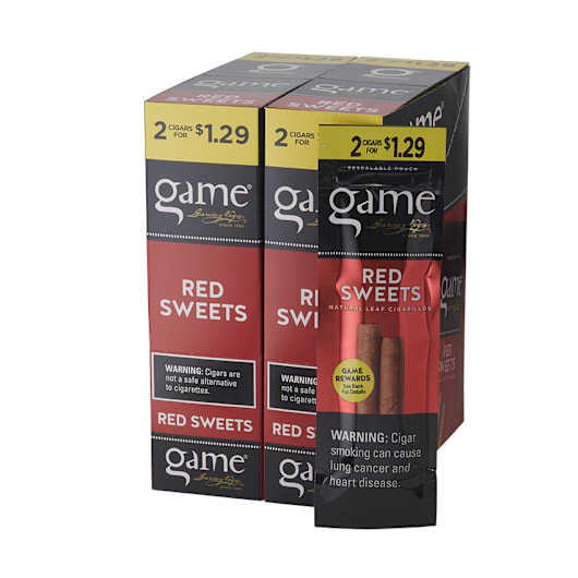 Game Red Sweets Natural Leaf Cigarillos (4 1/4" x 28) | Famous Cigars